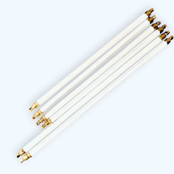 Vintage | Accents | Vintage Set Of 6 White Swivel Sash Curtain Rod 2 ...
